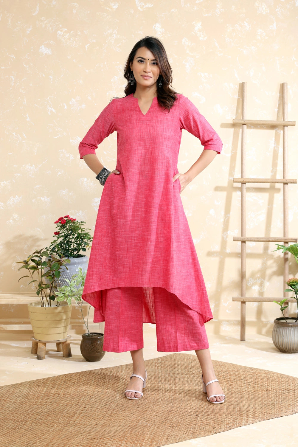 Pink Pure Cotton Co-ord Set | Sutra–Art of Clothing